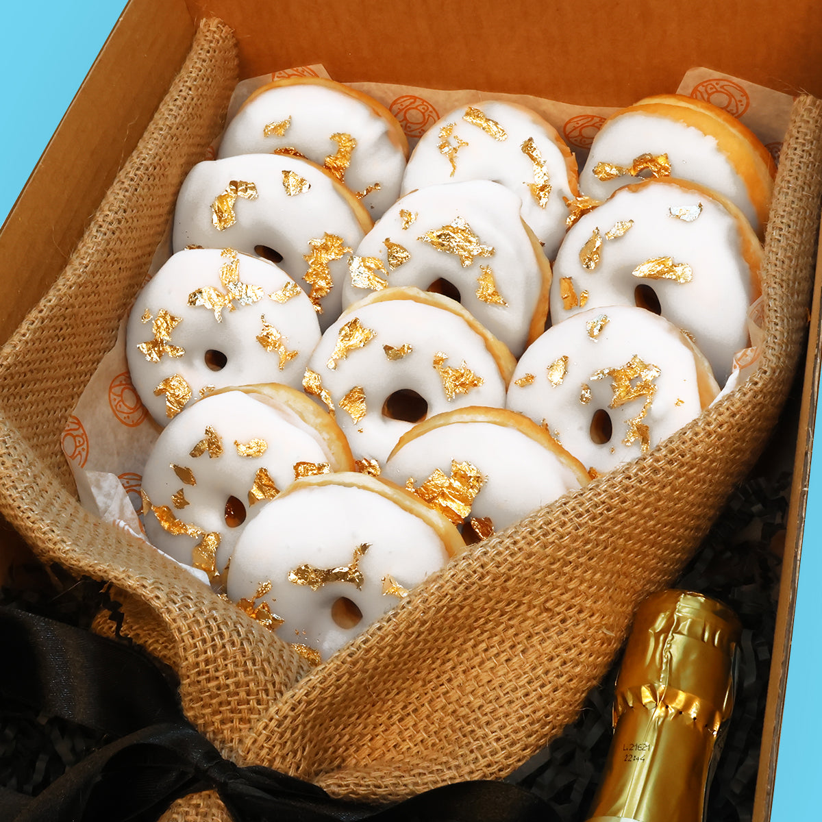 24K Gold Donut Bouquet & Gold Prosecco - Goldelucks