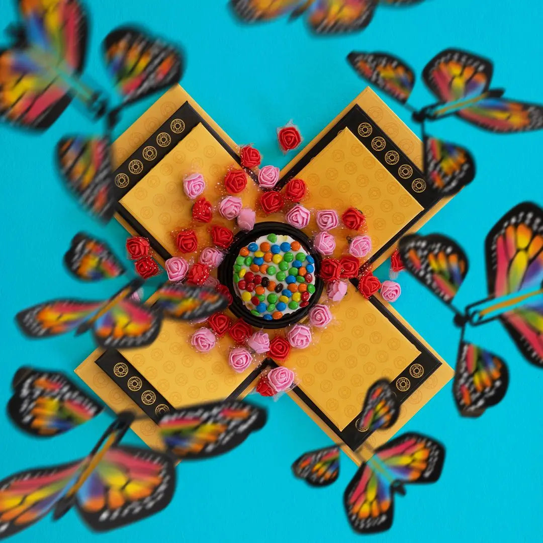 Cake Explosion Box with Flying Butterfly - Goldelucks