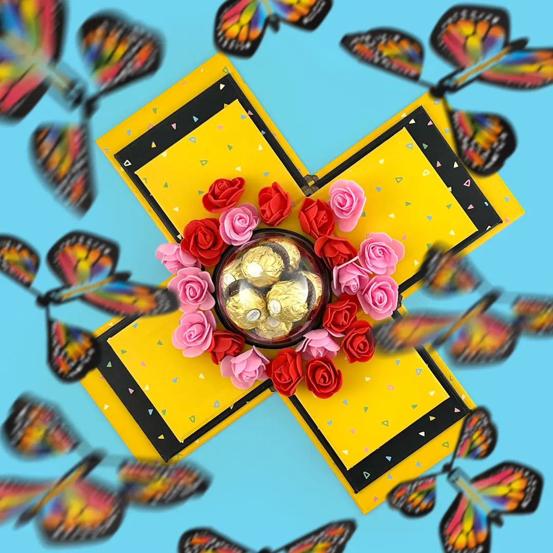 Gold Butterfly Explosion Box | Birthday Gift Australia Delivery ...