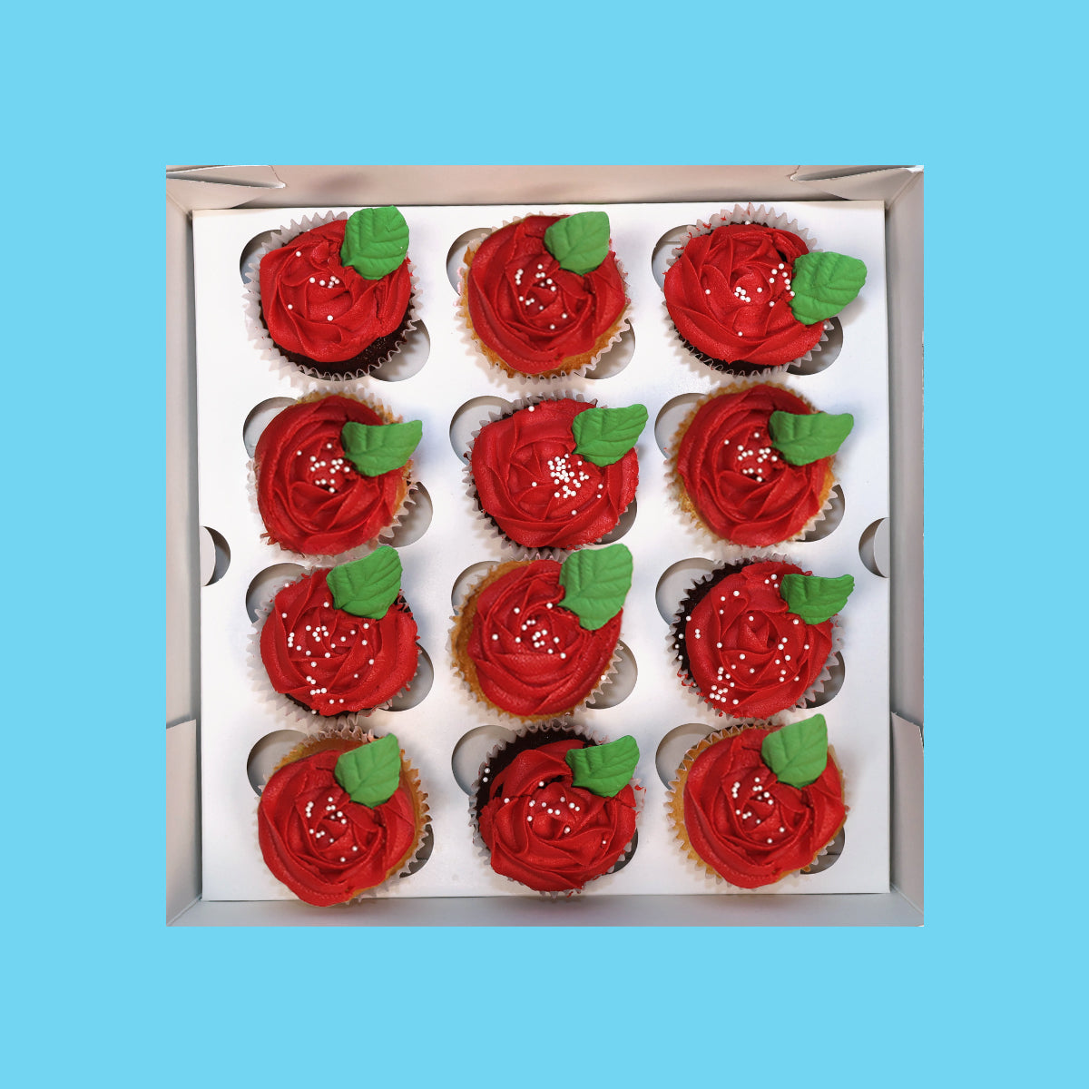 Red Rose Cupcake Box - Goldelucks