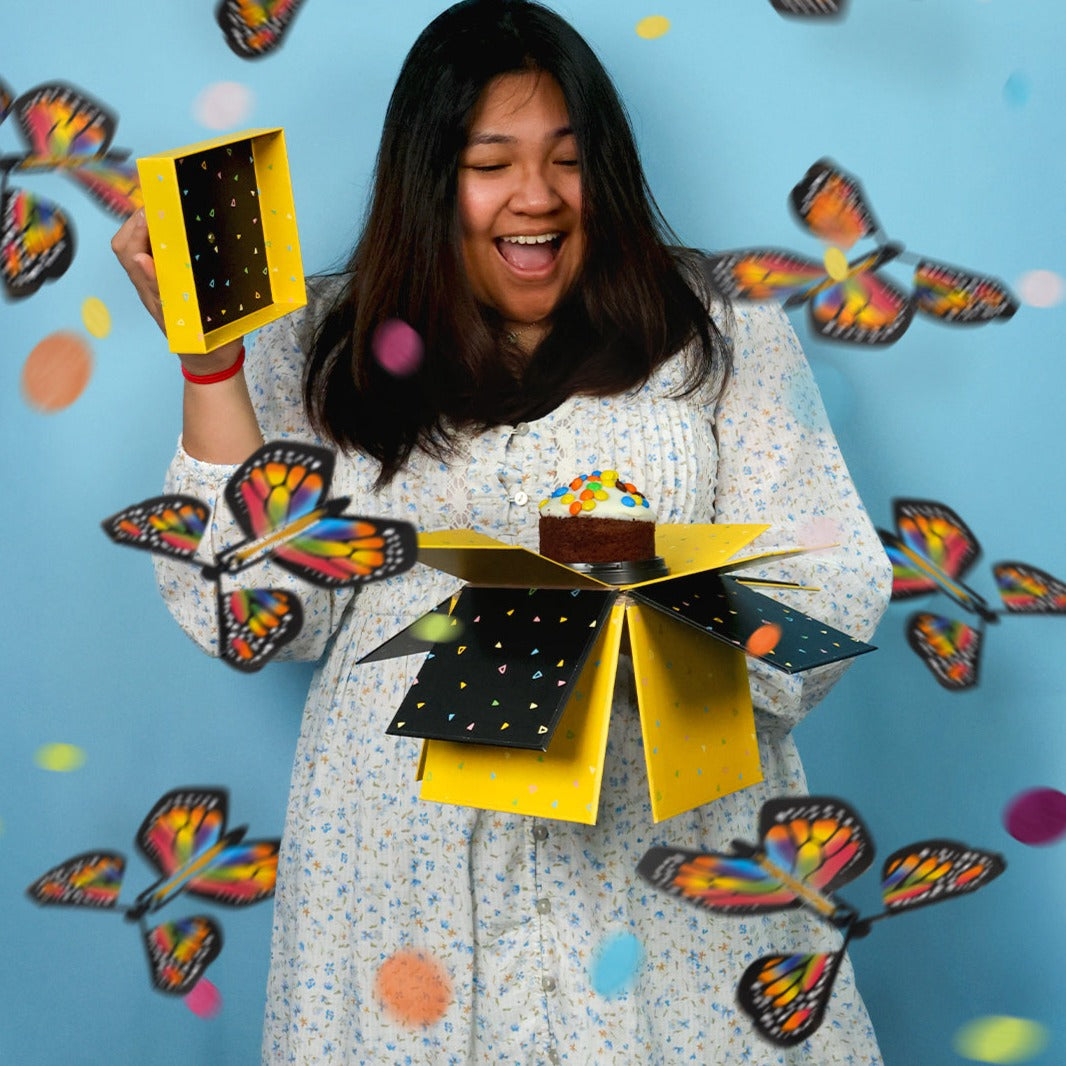 Cake Explosion Box with Flying Butterflies Gift – Goldelucks