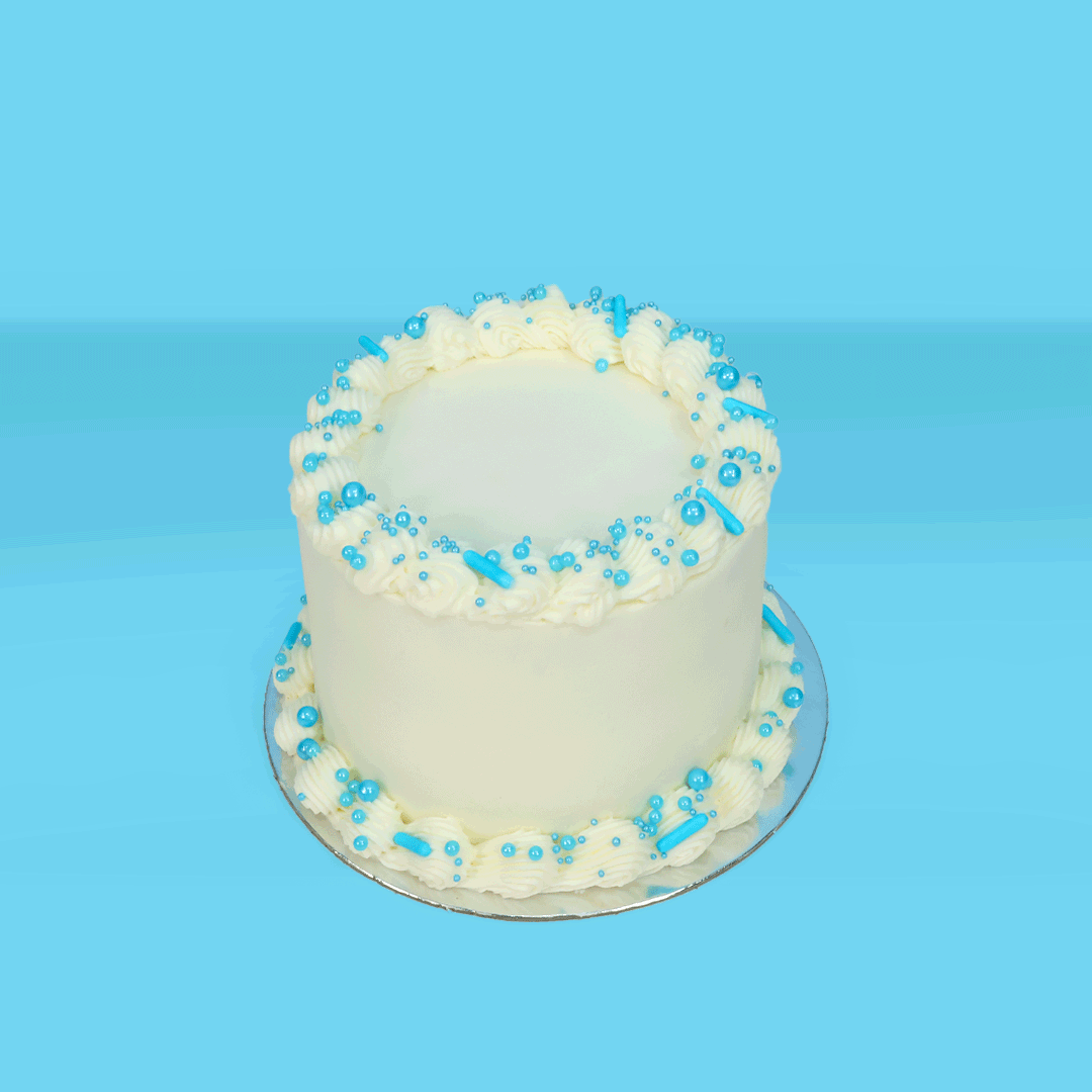 Personalised Blue Vanilla Cake - Goldelucks