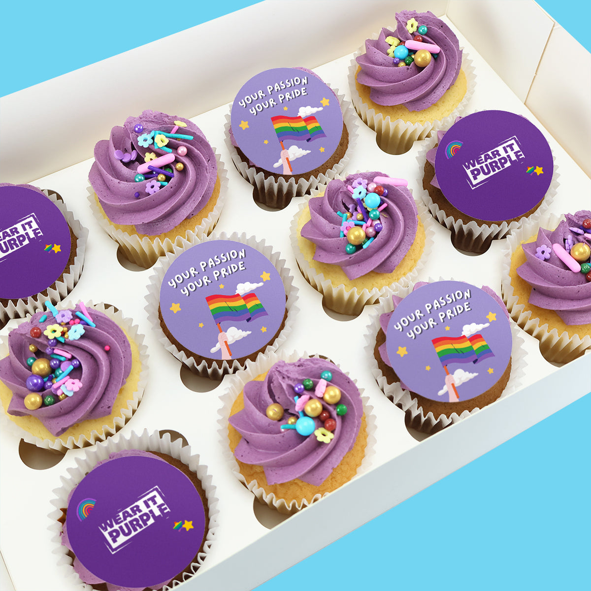 Wear It Purple Cupcakes | Bulk Packs - Goldelucks